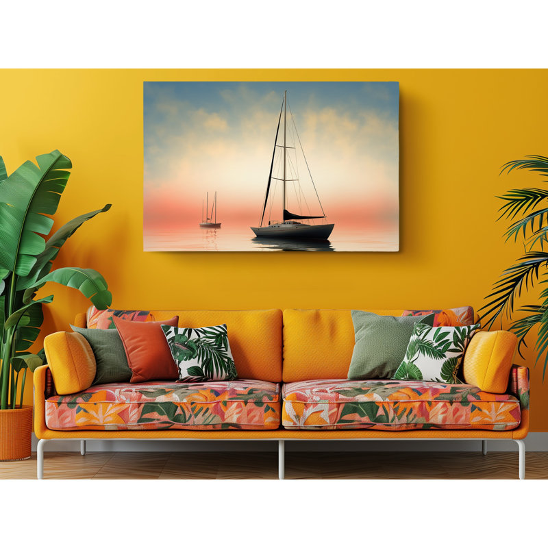 Best of Canvas Yatchs In The Ocean Canvas Print | Wayfair
